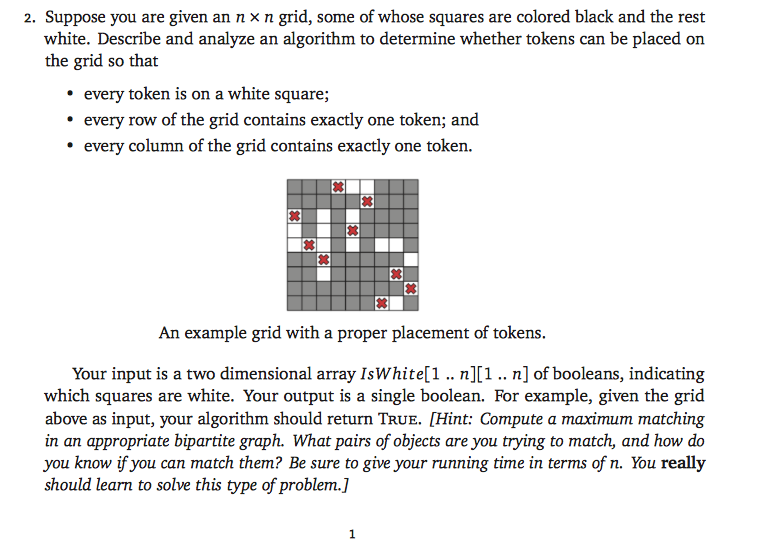 2. Suppose you are given an n × n grid, some of whose | Chegg.com