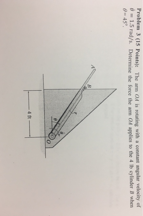 Solved The arm OA is rotating with a constant angular | Chegg.com
