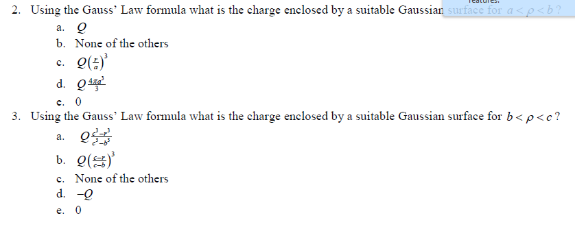 Solved Using the Gauss' Law formula what is the charge | Chegg.com