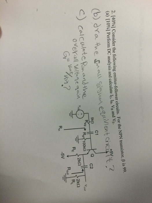Solved 2. Consider the following emitter-follower circuits. | Chegg.com