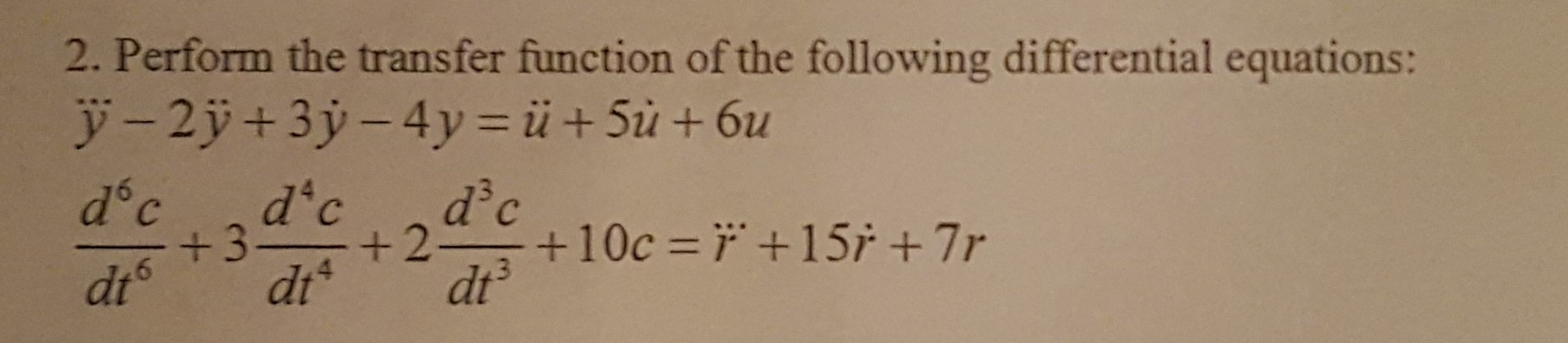 Solved Perform the transfer function of the following | Chegg.com