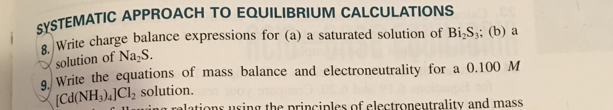 Write charge balance expressions for (a) a saturated | Chegg.com