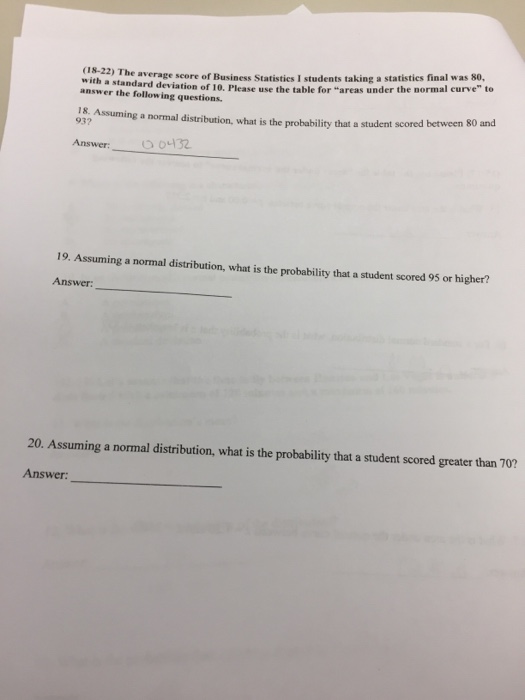 Solved Assuming a normal distribution, what is the | Chegg.com