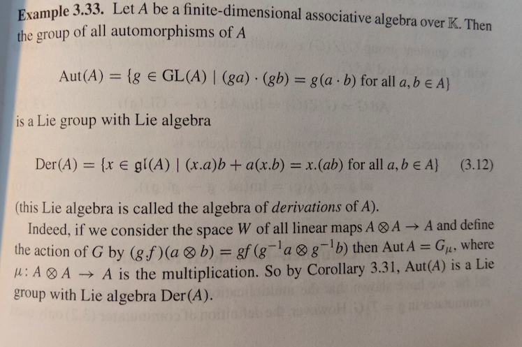 Lie Groups and Lie Algebra by Kirillov Question is | Chegg.com