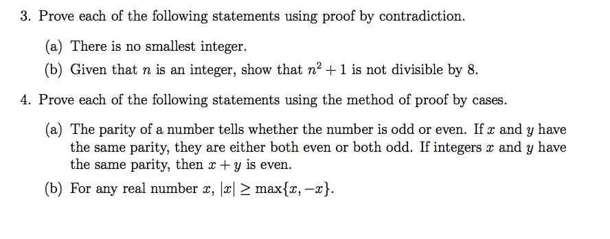 Solved Prove each of the following statements using proof by | Chegg.com