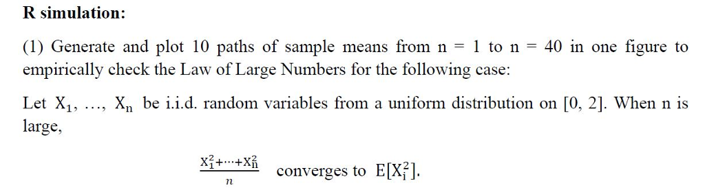 Solved R simulation: 40 in one figure to (1) Generate and | Chegg.com