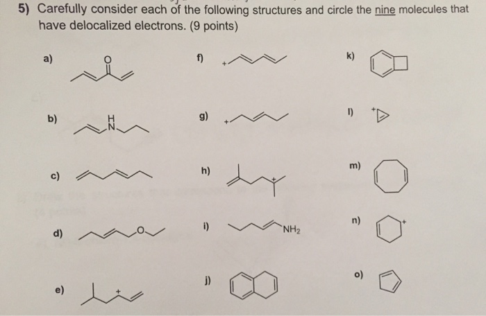 Solved Carefully consider each of the following structures | Chegg.com