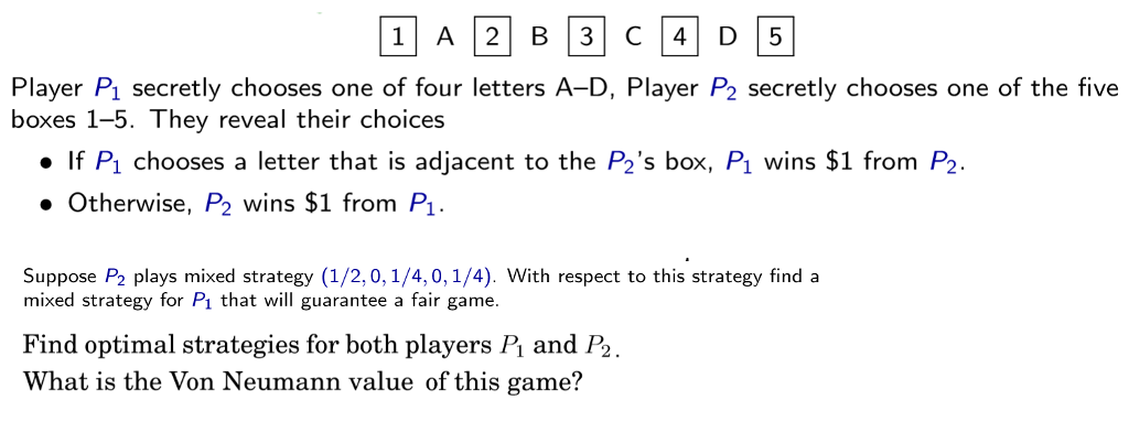 Solved Player P1 secretly chooses one of four letters A-D, | Chegg.com