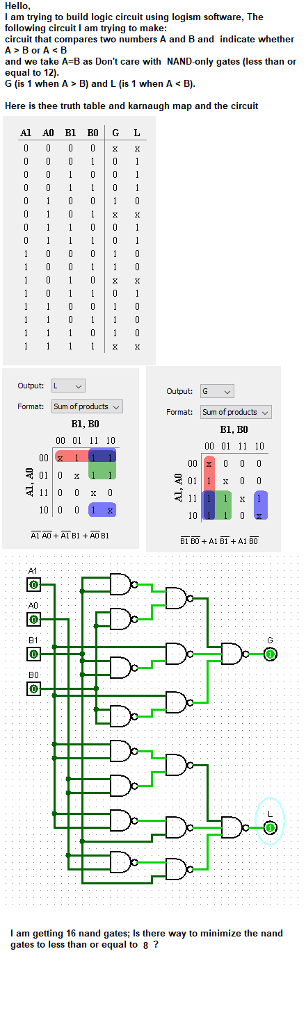 Solved Hello I am trying to build logic circuit using logism | Chegg.com