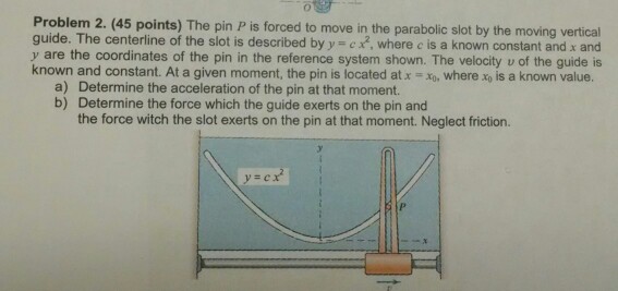 Solved Problem 2. The pin P is forced to move in the | Chegg.com