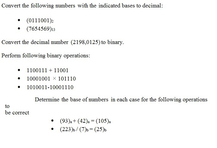 Solved Convert the following numbers with the indicated | Chegg.com