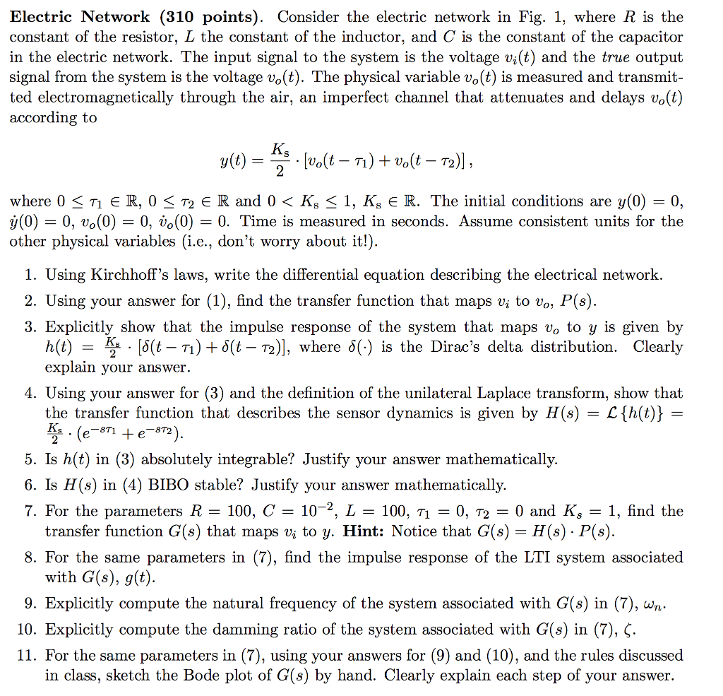 Electric Network (310 points). Consider the electric | Chegg.com