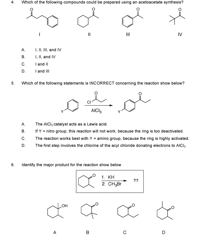 Solved Which of the following compounds could be prepared | Chegg.com