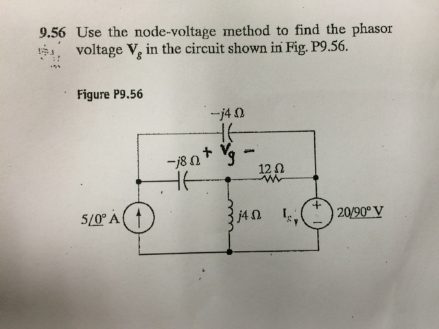 Solved 9.56 Use the node-voltage method to find the phasor | Chegg.com
