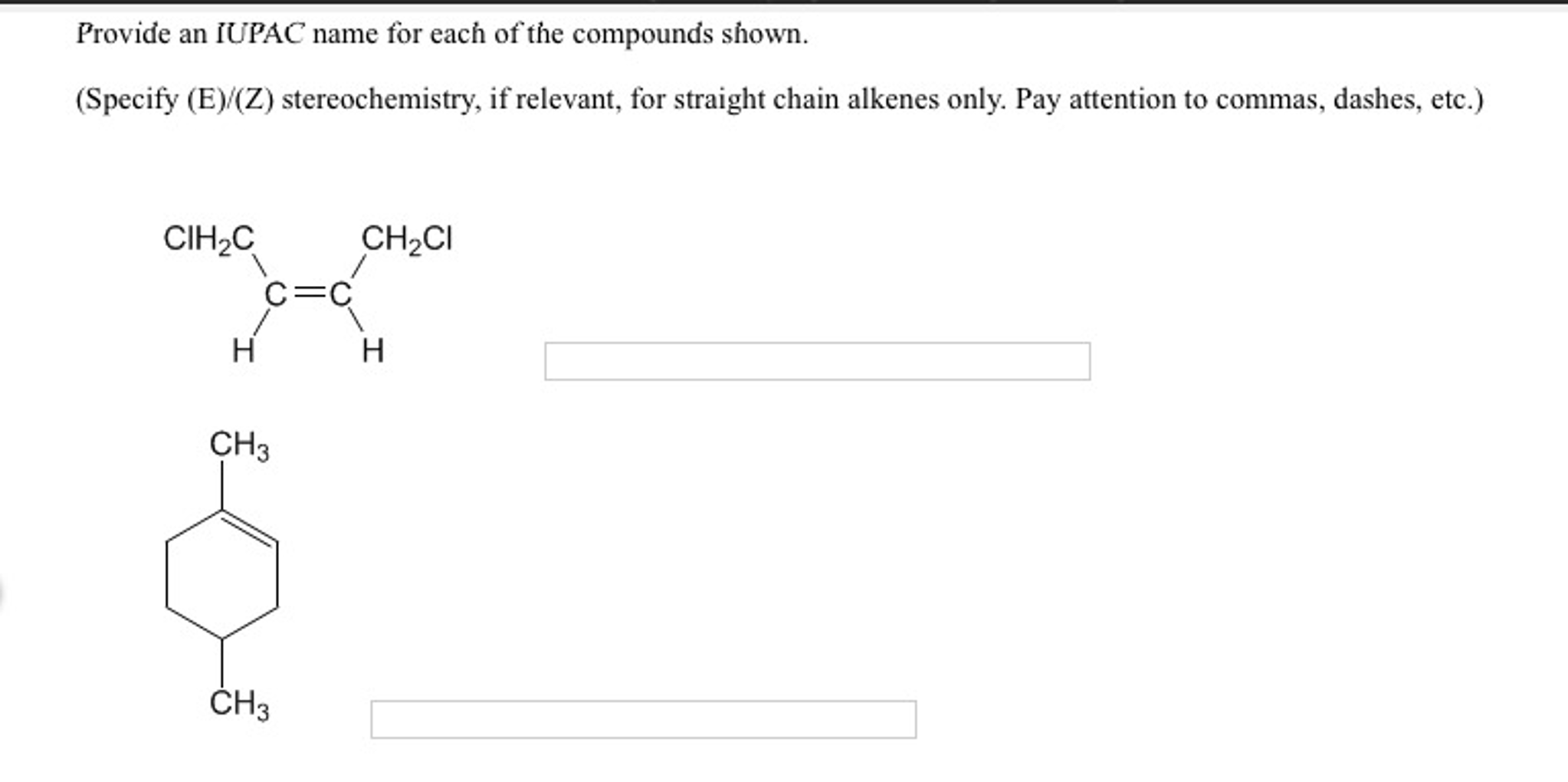 Solved Provide an IUPAC name for each of the compounds | Chegg.com