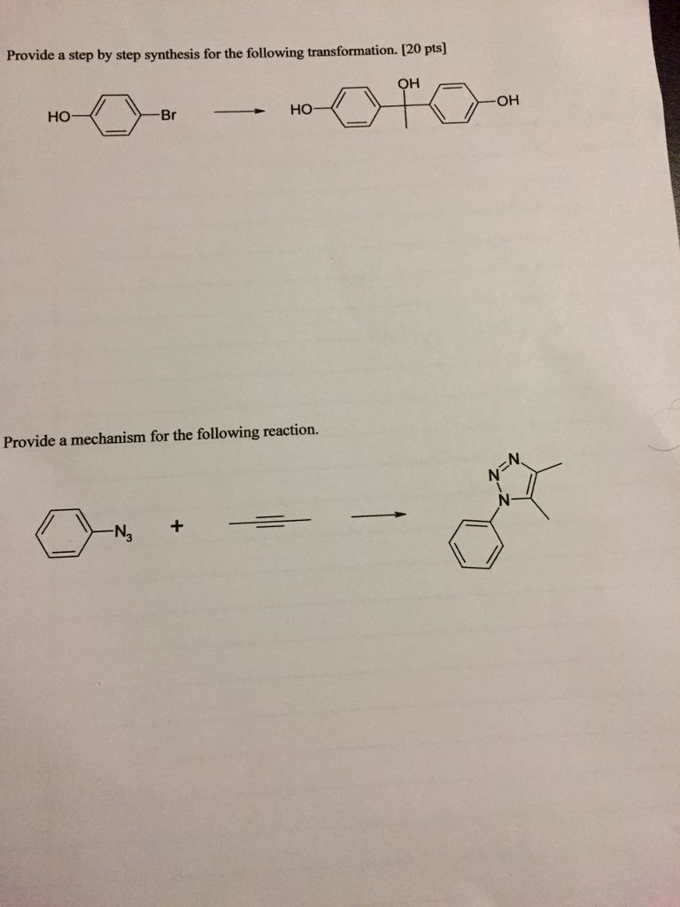 Solved Provide a step by step synthesis for the following | Chegg.com