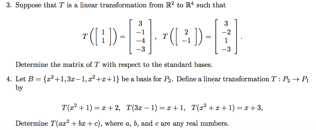 Solved Suppose that T is a linear transformation from R^2 to | Chegg.com