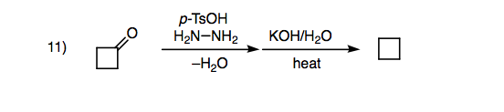 Solved 11) p-TsOH HON--NH KOH/Hoo H2O heat | Chegg.com