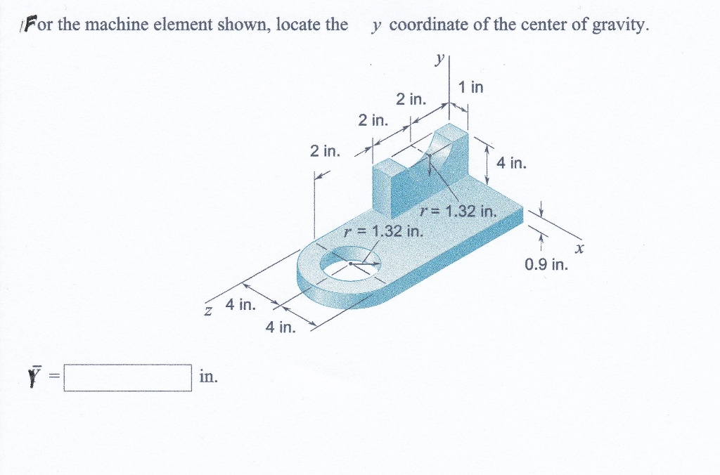 Solved For the machine element shown, locate the y | Chegg.com