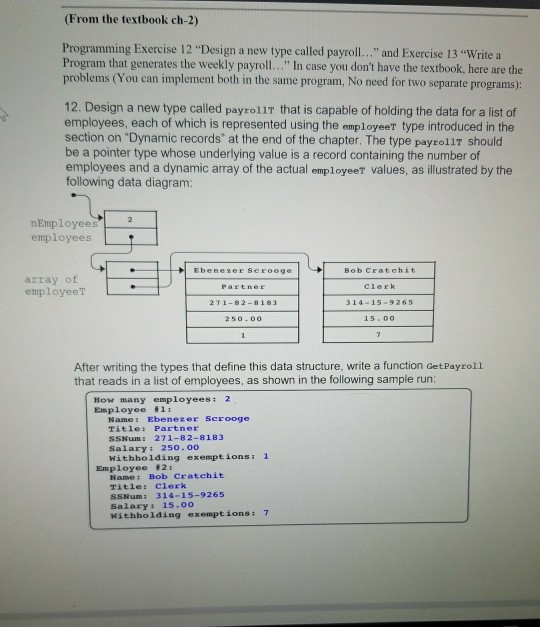 Solved (From the textbook ch-2) Programming Exercise 12 | Chegg.com