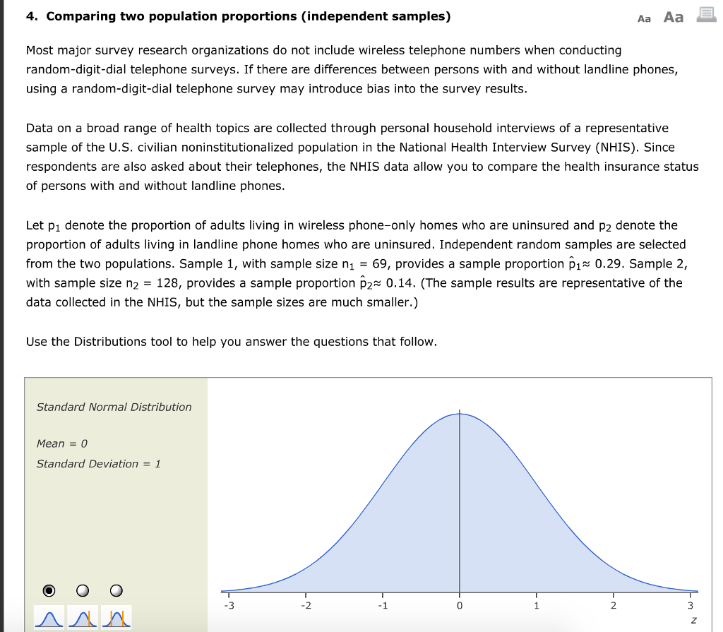 Solved 4. Comparing two population proportions (independent | Chegg.com