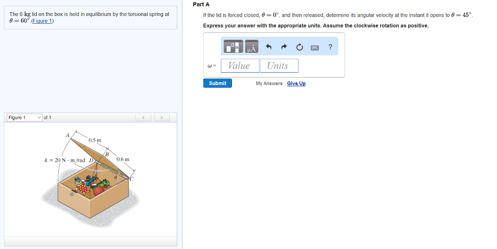 Solved The 6 kg lid on the box is held in equilibrium by the | Chegg.com