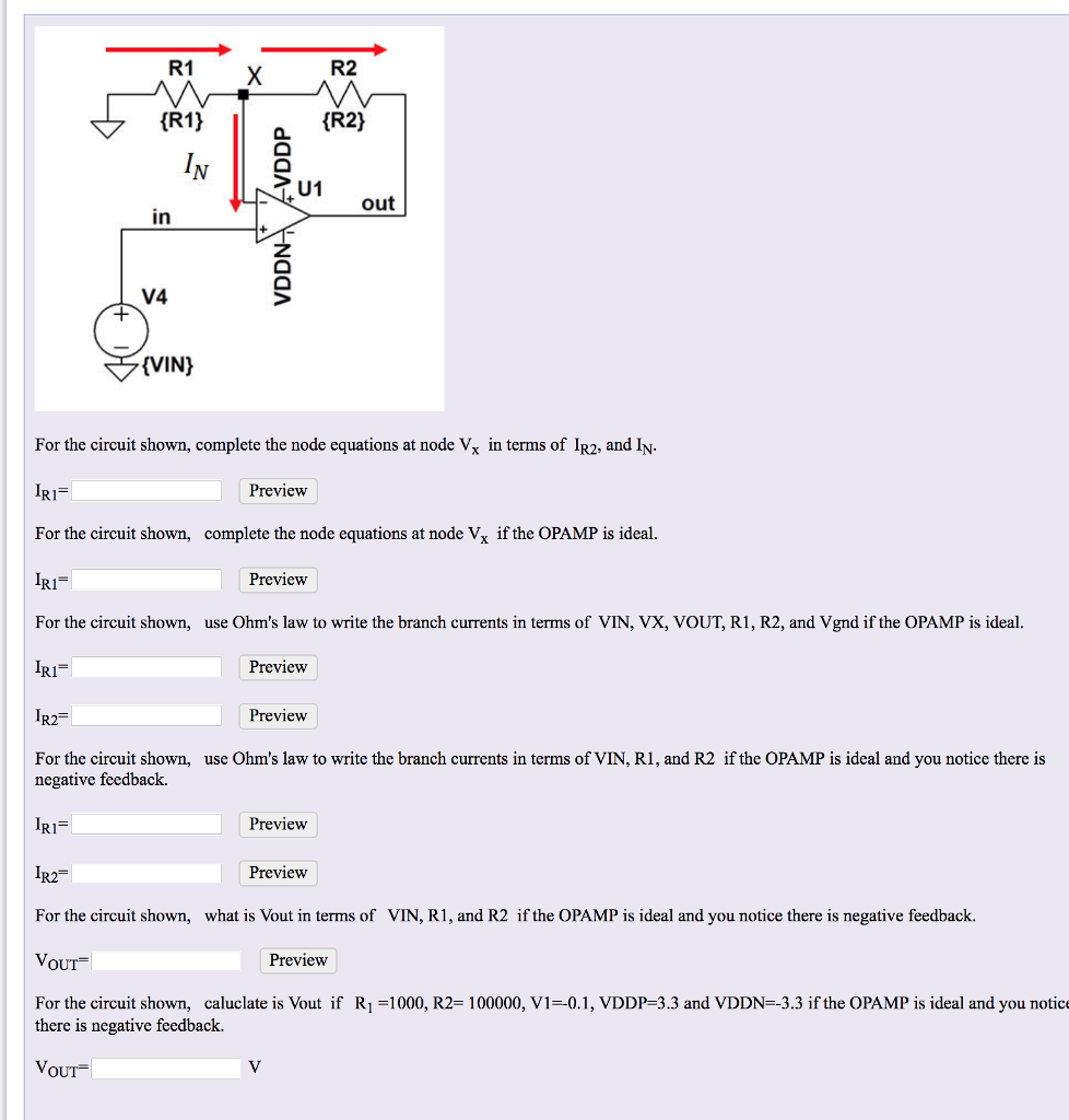 Solved R1 X R2 R1 Q R2) out in V4 (VIN) For the circuit | Chegg.com