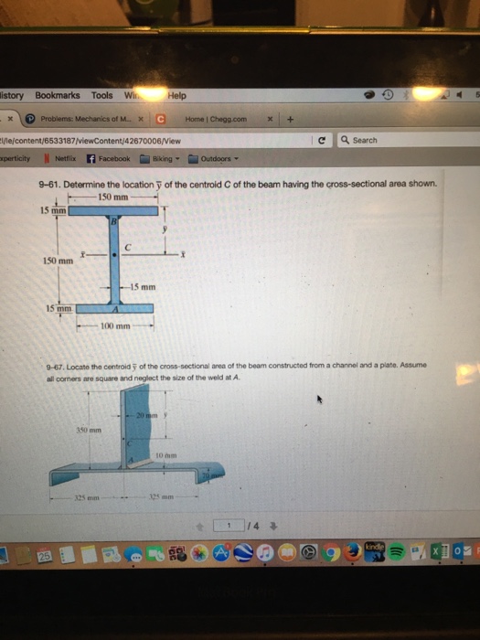 Solved Determine the location y of the centroid C of the | Chegg.com