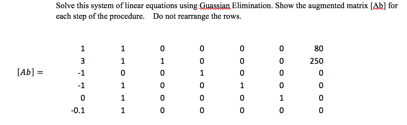 Solve this system of linear equations using Gaussian | Chegg.com