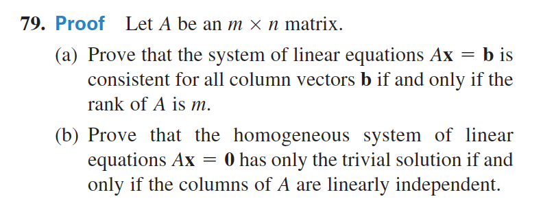 Solved 79. Proof Let A be an m x n matrix (a) Prove that the | Chegg.com