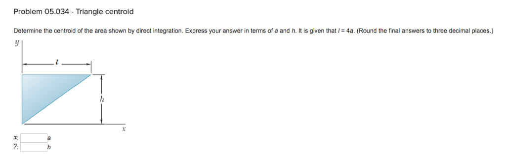 Solved Problem 05.034 - Triangle centroid Determine the | Chegg.com