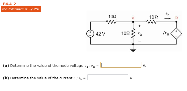 Solved Determine the value of the node voltage va: va = V. | Chegg.com
