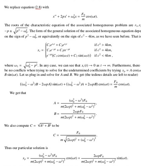 Solved Damped forced motion and practical resonance In real | Chegg.com