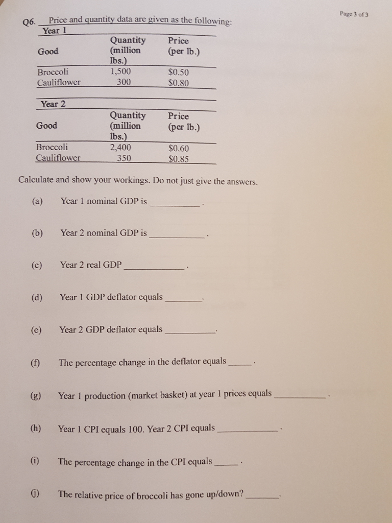 Solved Price and quantity data are given as the following: | Chegg.com