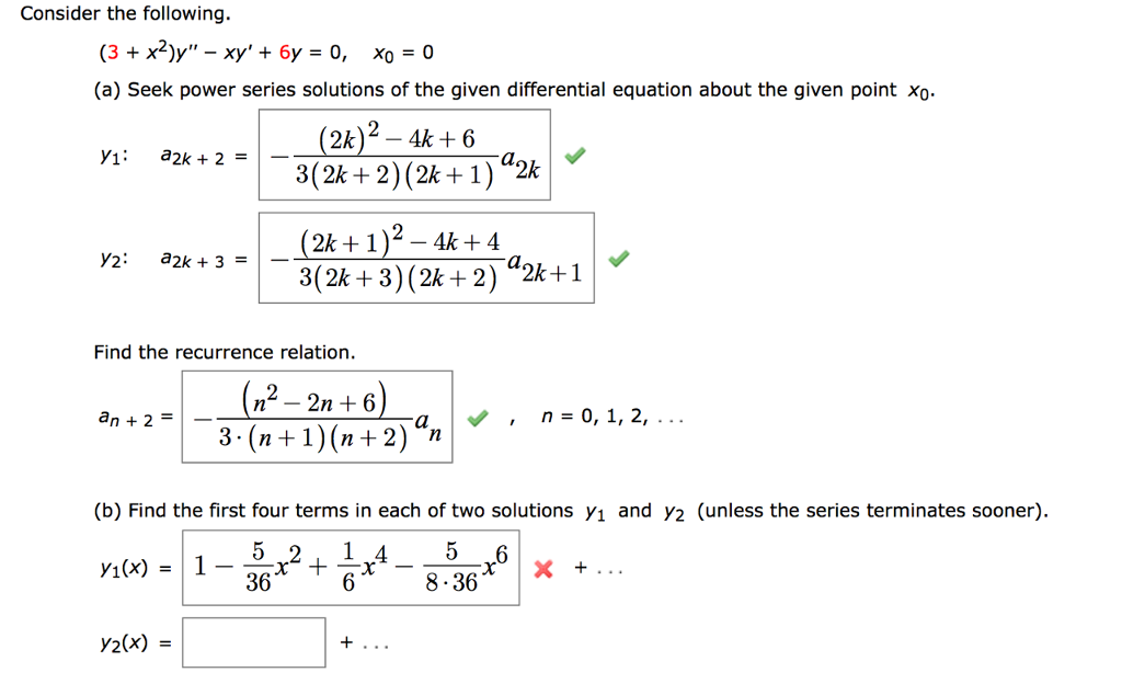 Solved Consider the following. (3 + x^2)y Solved Consider the following. (3 + x^2)y