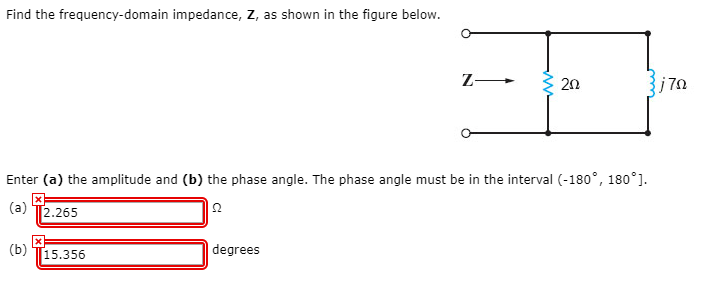 Solved Find the frequency-domain impedance, Z, as shown in | Chegg.com