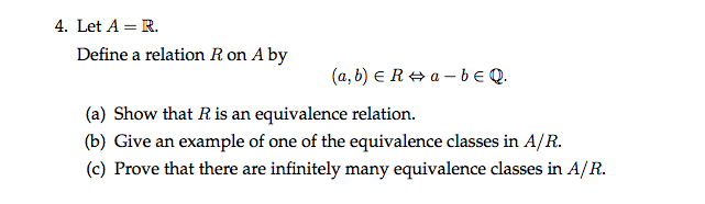 Solved Let A = R. Define a relation Ron A by (a,b) epsilon | Chegg.com