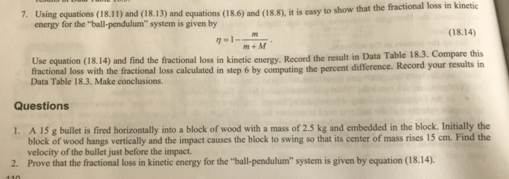 Solved y to show that the fractional loss in kinetic Using | Chegg.com