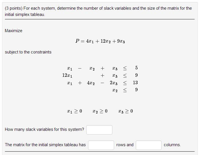 Solved (3 points) For each system, determine the number of | Chegg.com