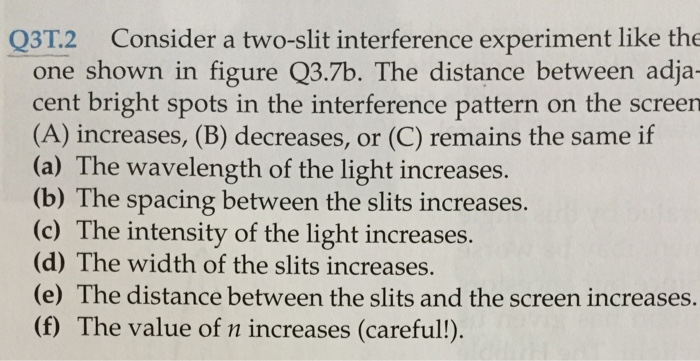 Solved Consider a two-slit interference experiment like the | Chegg.com