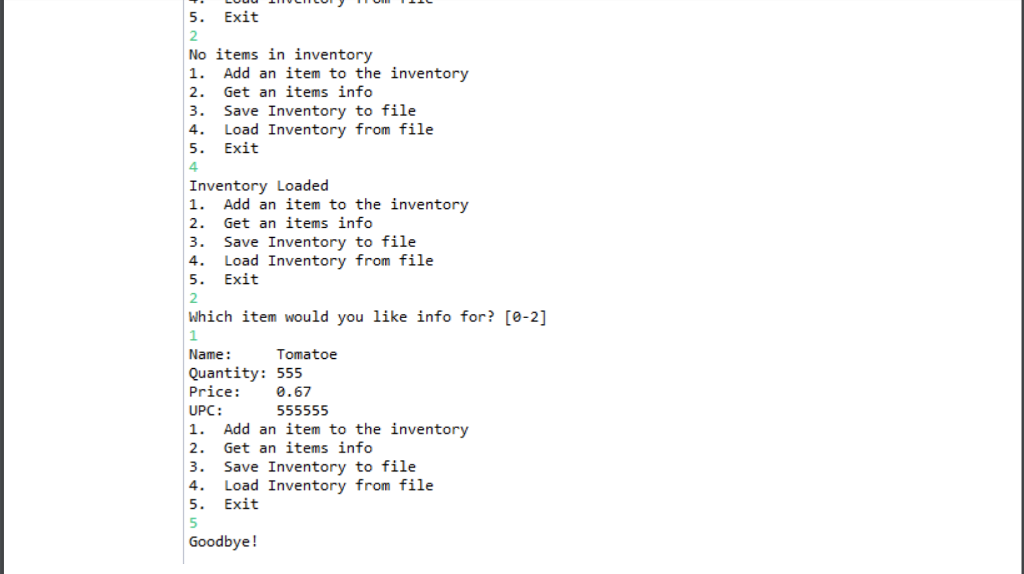 Solved Inventory itemArray: Item [100] | Chegg.com