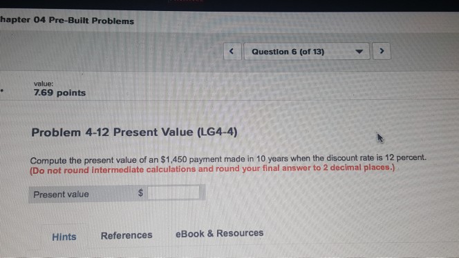 Solved compute the present value | Chegg.com