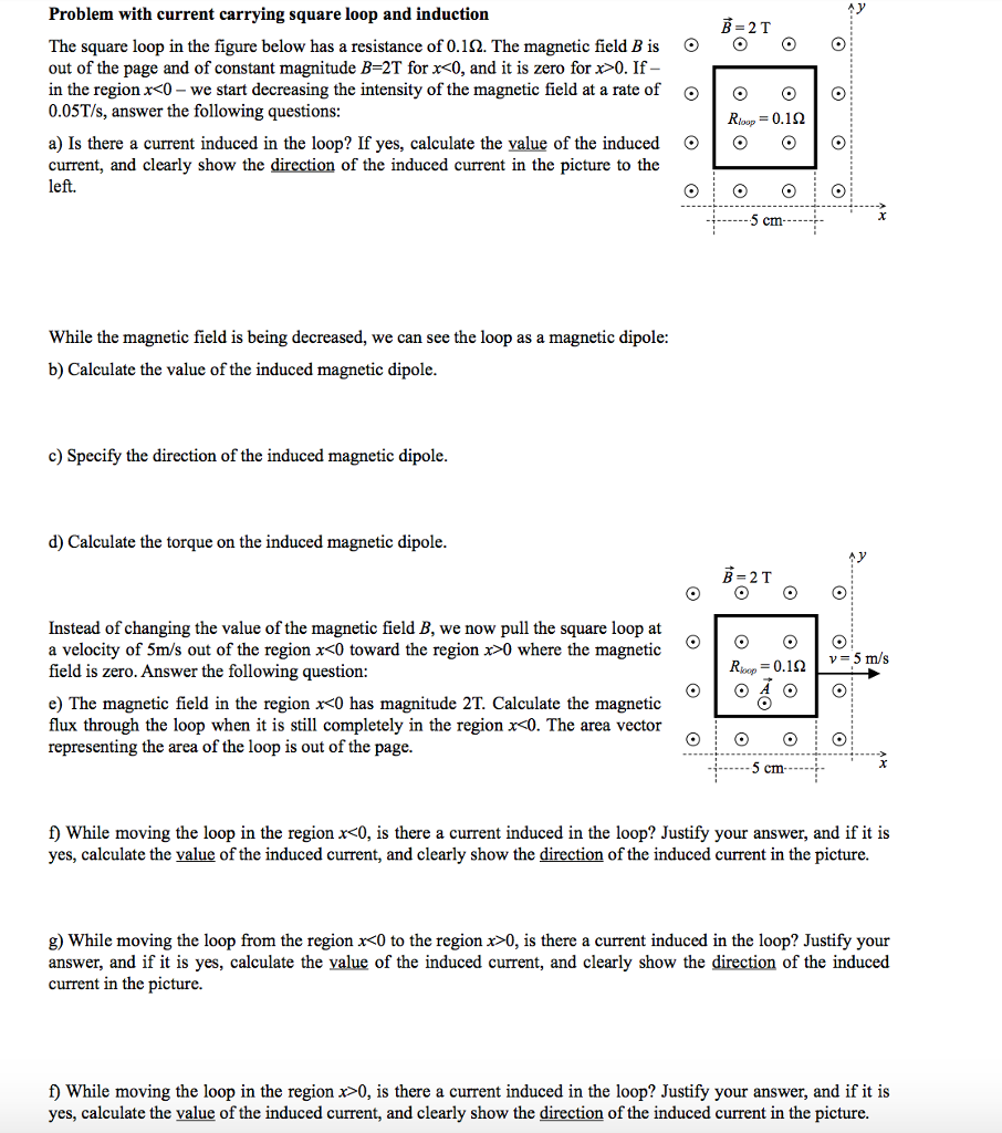 Solved Problem with current carrying square loop and | Chegg.com