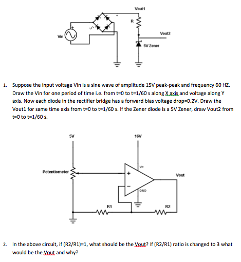 Solved Suppose the input voltage Vin is a sine wave of | Chegg.com