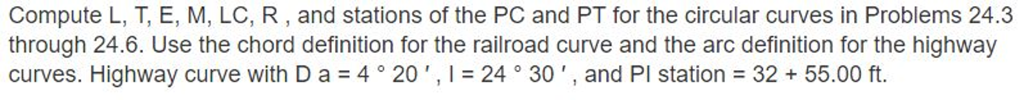 Solved Compute L, T, E, M, LC, R, and stations of the PC and | Chegg.com