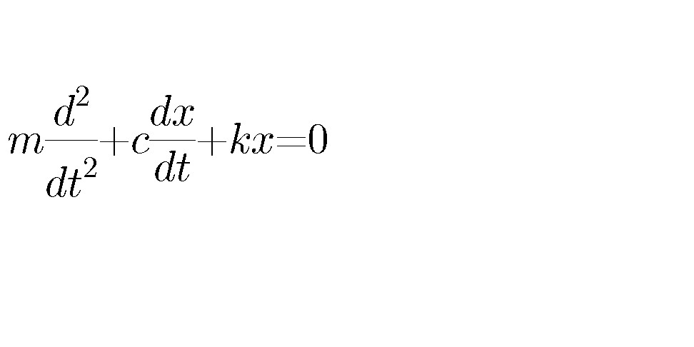 Solved The Motion Of A Damped Spring Mass System Is