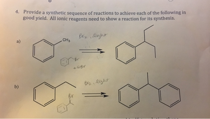 Solved Provide a synthetic sequence of reactions to achieve | Chegg.com