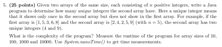 Solved 5. (25 points) Given two arrays of the same size, | Chegg.com