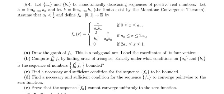Solved #4. Let {a,.) and } be monotonically decreasing | Chegg.com