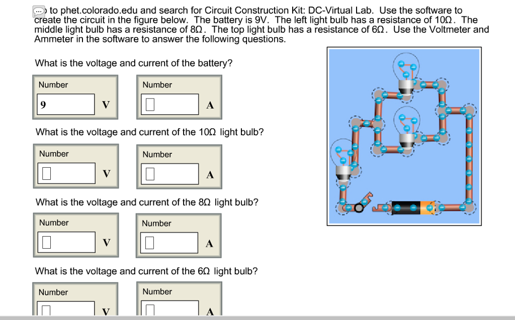 Solved to phet.colorado.edu and search for Circuit | Chegg.com